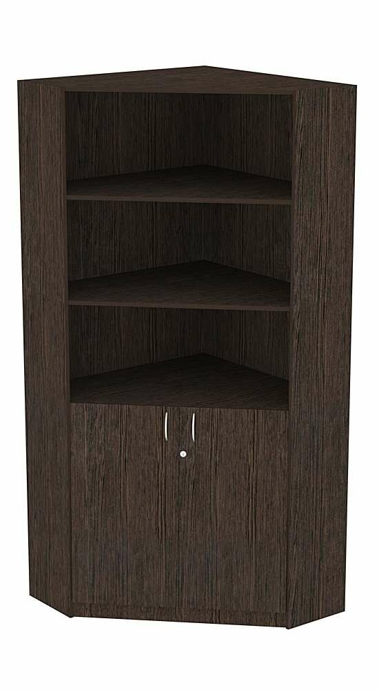 Стеллаж из ДСП серии Эконом угловой №5-2 (торец 300 мм) с дверками 810 мм, Дуб Венге