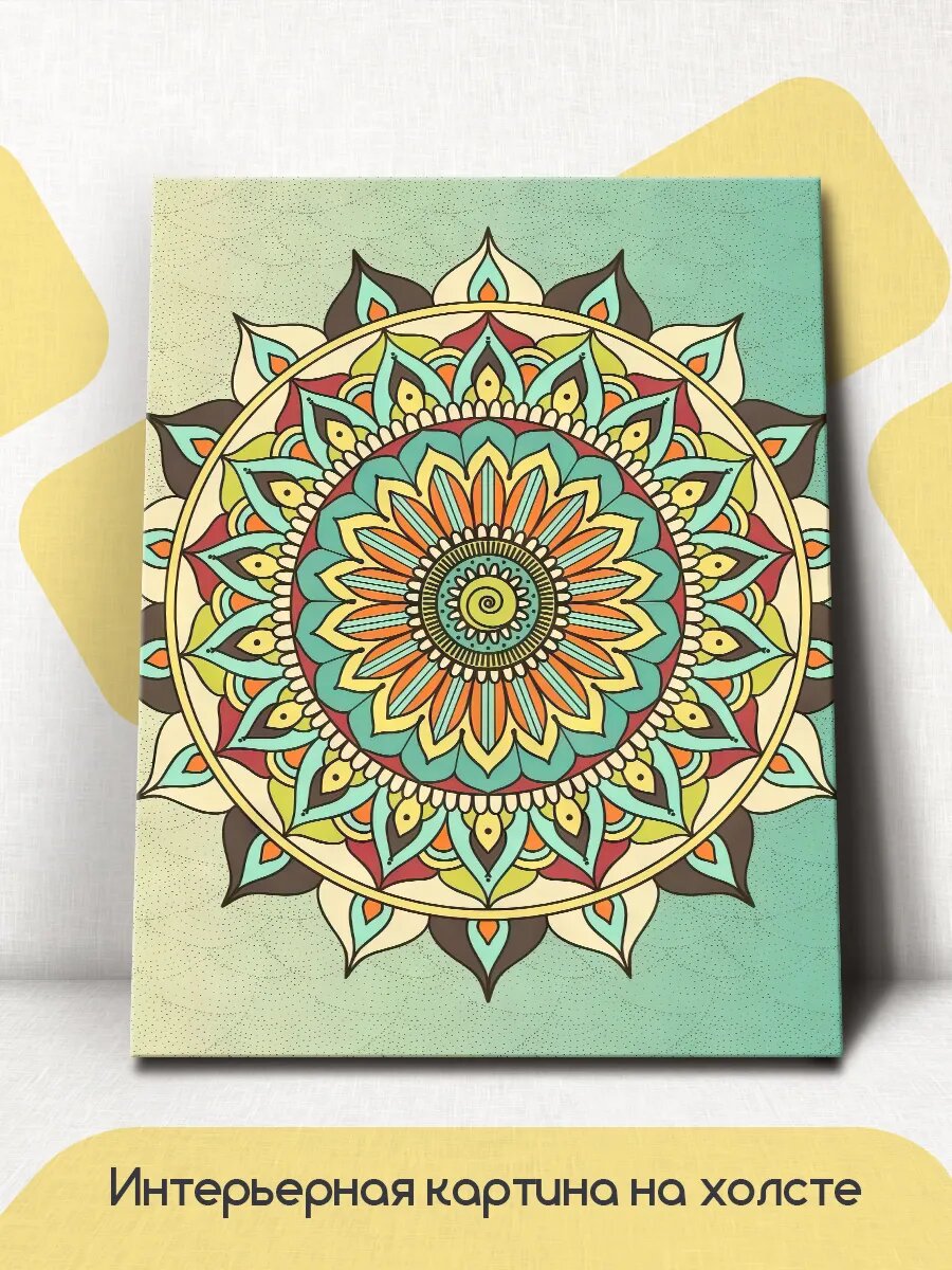 Картина на стену Мандала денежная Йога Медитация 30x40 см