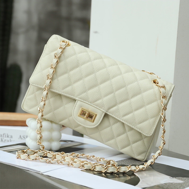 Сумка из натуральной кожи в стиле Chanel с квадратным дизайном, стеганая, маленькая, высококачественная женская сумка, большая вместимость, цепочка, сумка под мышку, оптовая продажа