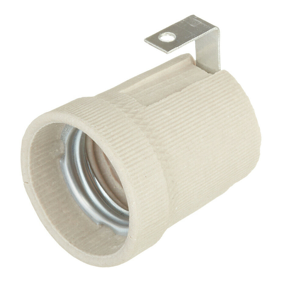 Патрон для лампы E27 NLH-CL-H-E27 керамический 880 Вт IP20 с держателем (71619) (20 шт.)