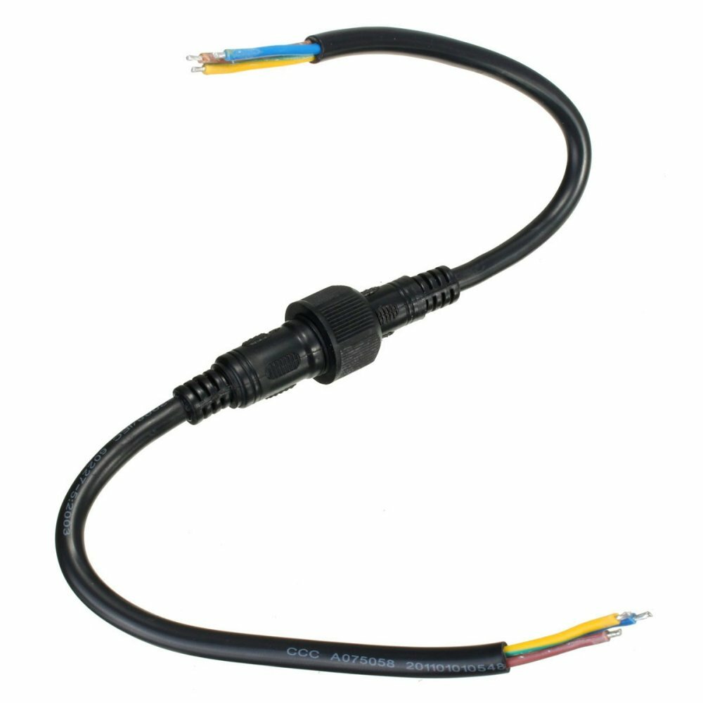 Инструмент 5 пар черных IP65 водонепроницаемых 3-контактных 18AWG 40CM проводов светодиодных кабелей разъемов