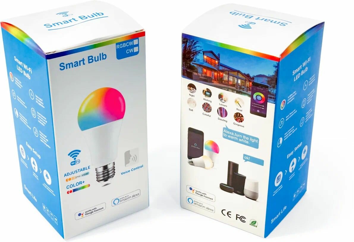 Умная лампочка, Сменяющийся цвет и голосовое управление