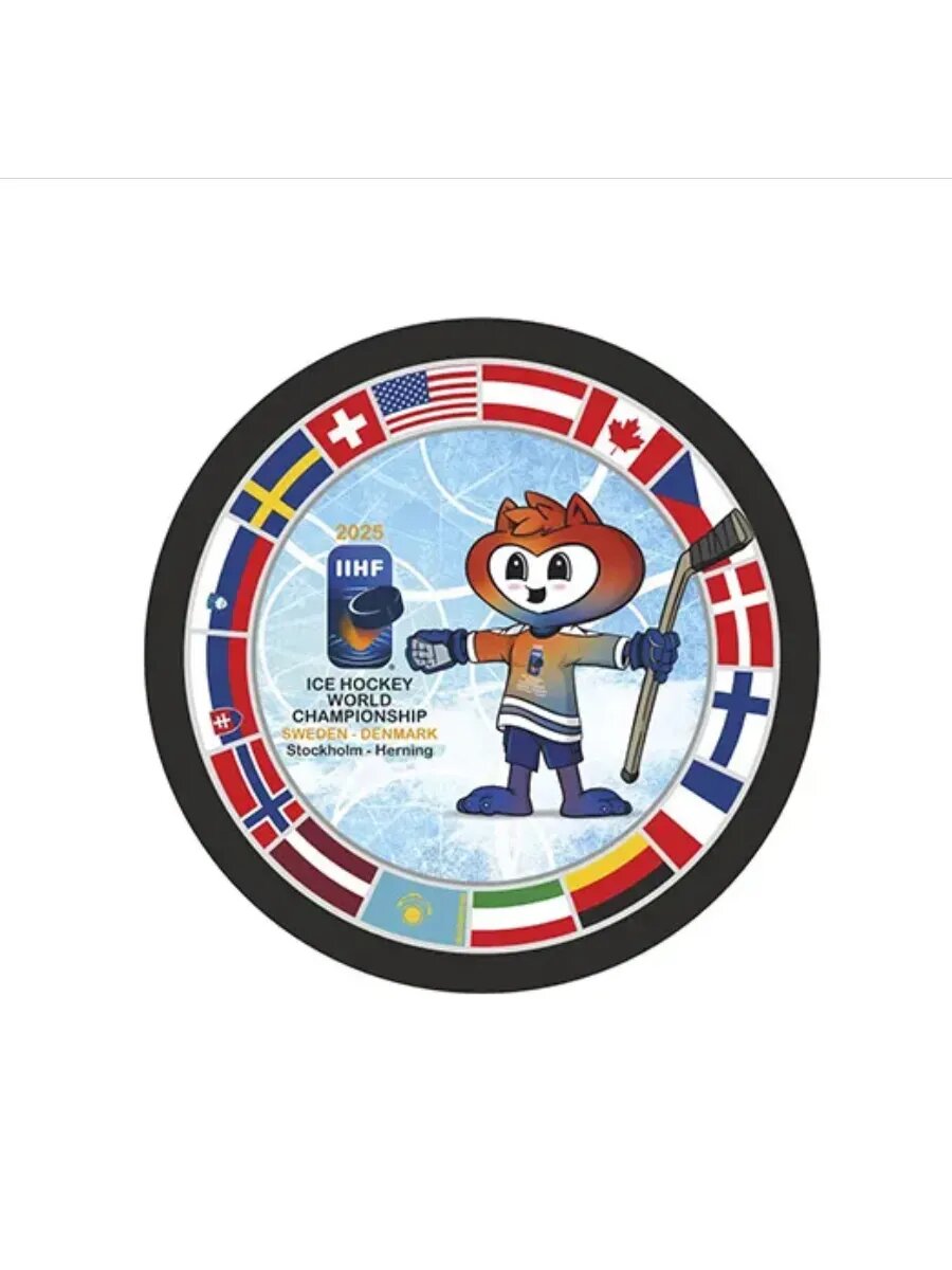 Шайба ЧМ 2025 SWEDEN - DENMARK Флаги 1-ст.