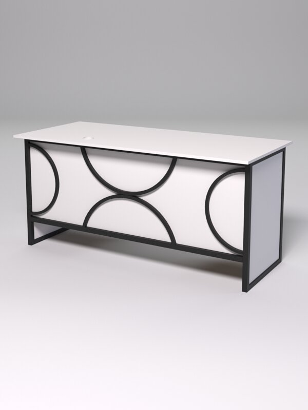 Стол двухтумбовый офисный С-07 "стронг" в стиле лофт декор №1, Белый