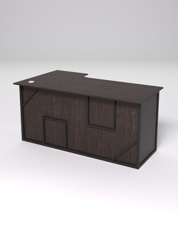 Стол эргономичный офисный СЭ-18А (правосторонний) "стронг" в стиле лофт декор №4, Дуб Венге