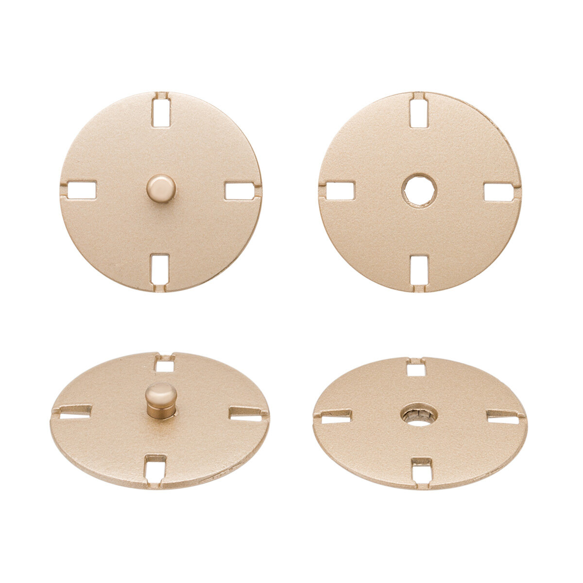 KN13 Кнопки пришивные металлические 23 мм (матовый золотой), 10 шт