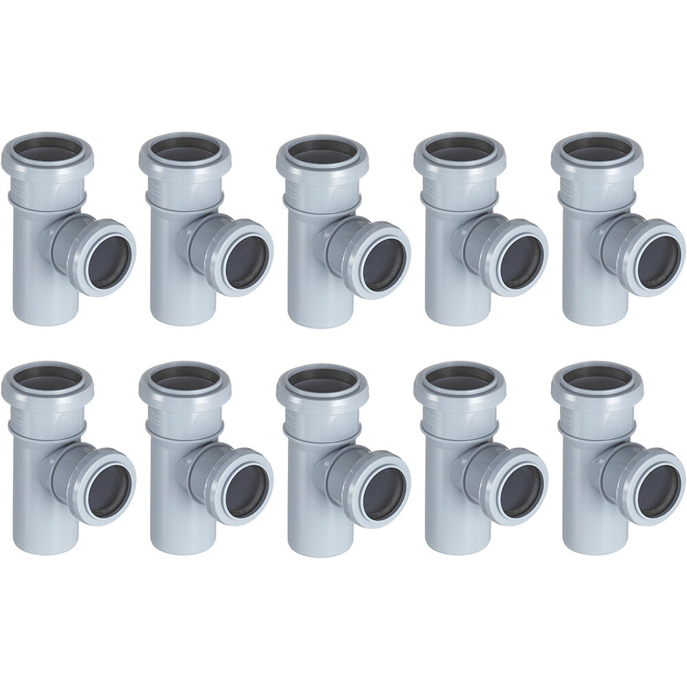 Тройник d50х40 мм 87 град. пластиковый для внутренней канализации (10 шт.)