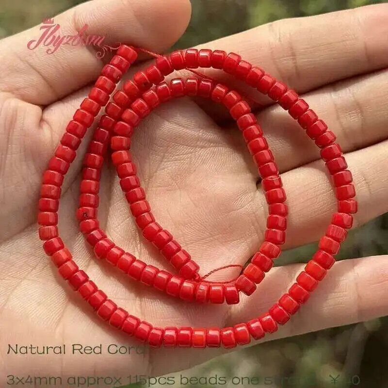Коралловые бусины jbyzbsm для ювелирных изделий Красный, Button red 3x4mm