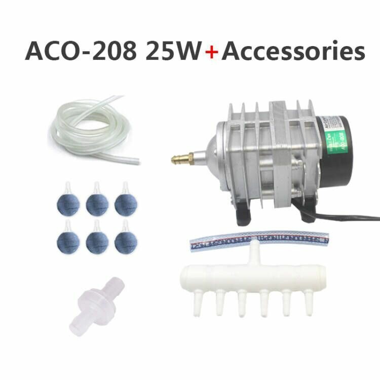 Hailea ACO-208 25W 40L/мин компрессор кислородный насос с аксессуарами воздуховод воздушный камень 6ШТ