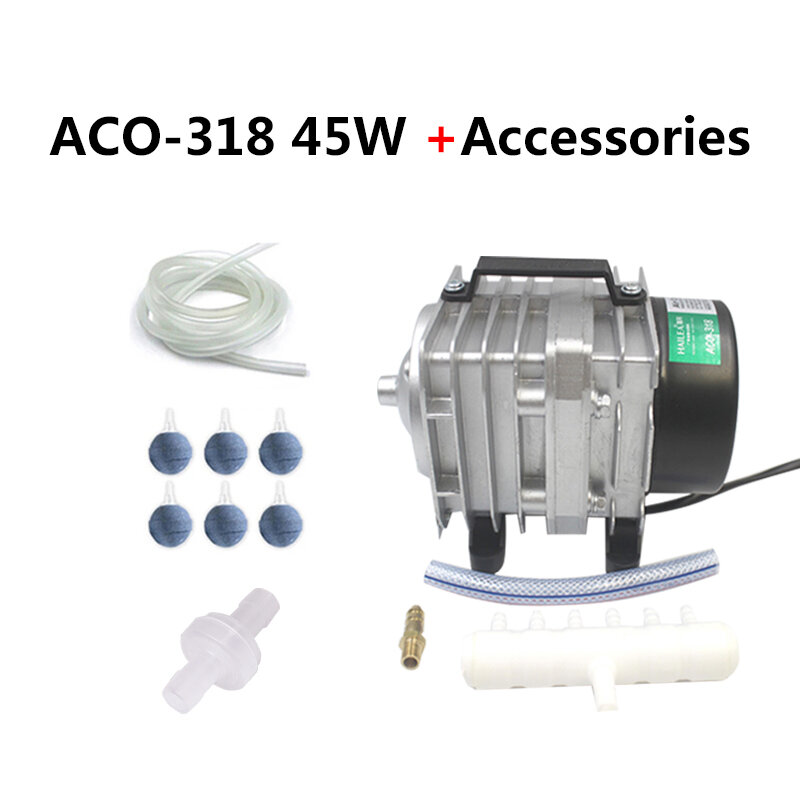 Hailea ACO-308 30 Вт 55л/мин компрессор кислородный насос с аксессуарами воздуховод воздушный камень 6ШТ