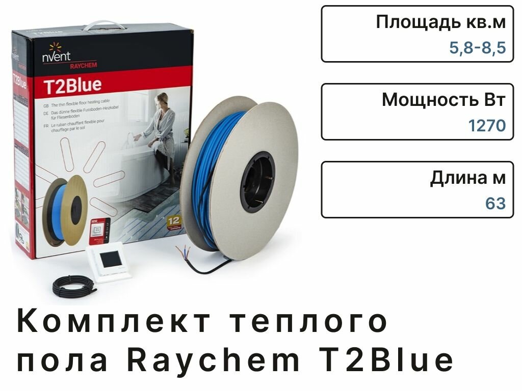 Теплый пол Raychem Т2Вlue 1270Вт 63м