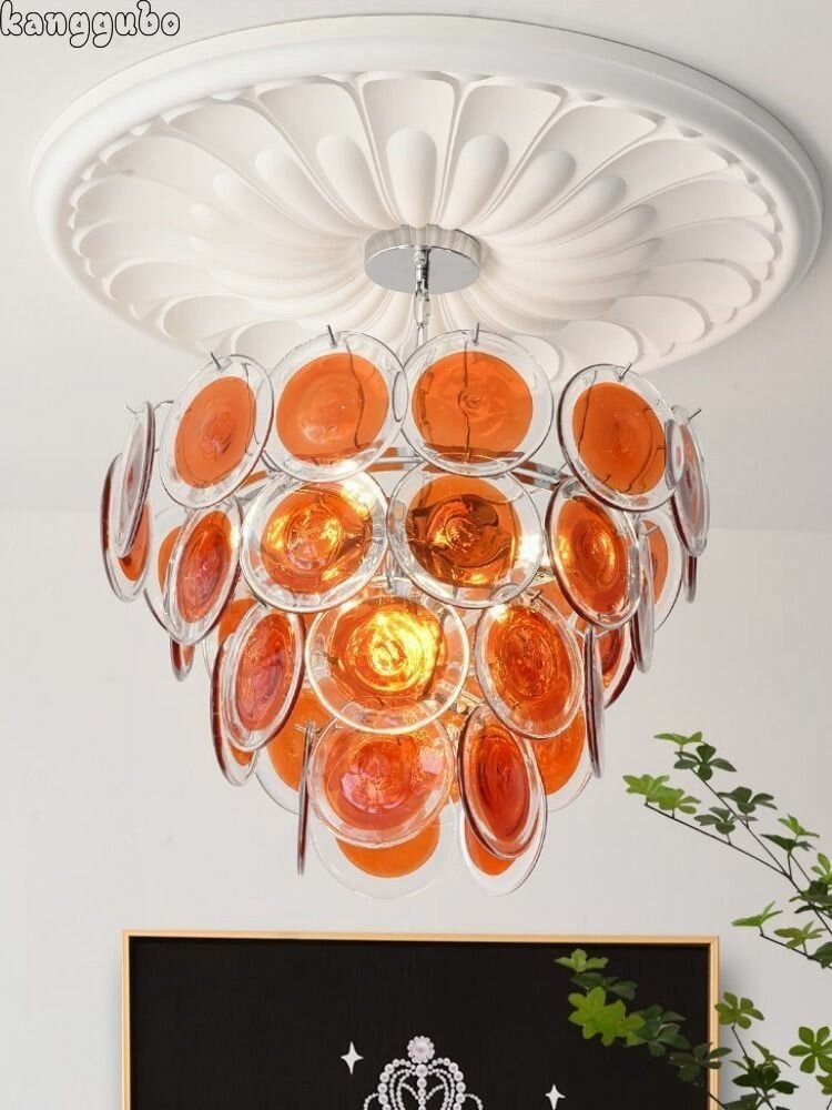 Итальянская муранская люстра из витражного стекла ручной работы