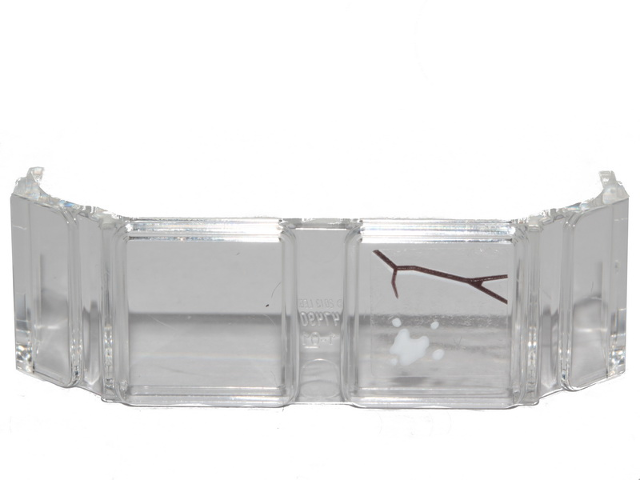 Glass for Train Front 2 x 6 x 2 with Dark Brown Scratch and White Stain Pattern (Sticker) - Set 70419, 17457pb001 Trans-Clear U
