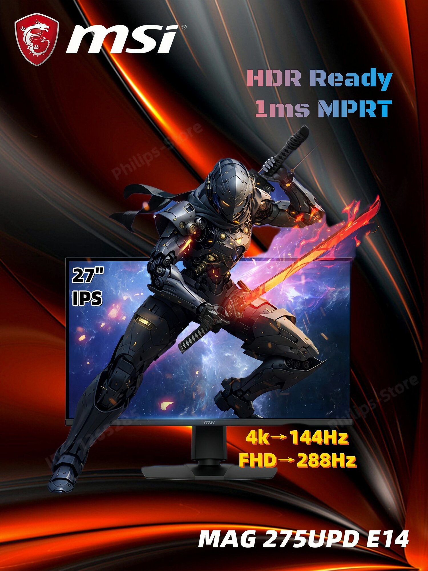MSI 27" Монитор MAG 275UPD E14,4K,288HZ,1ms(GTG), белый