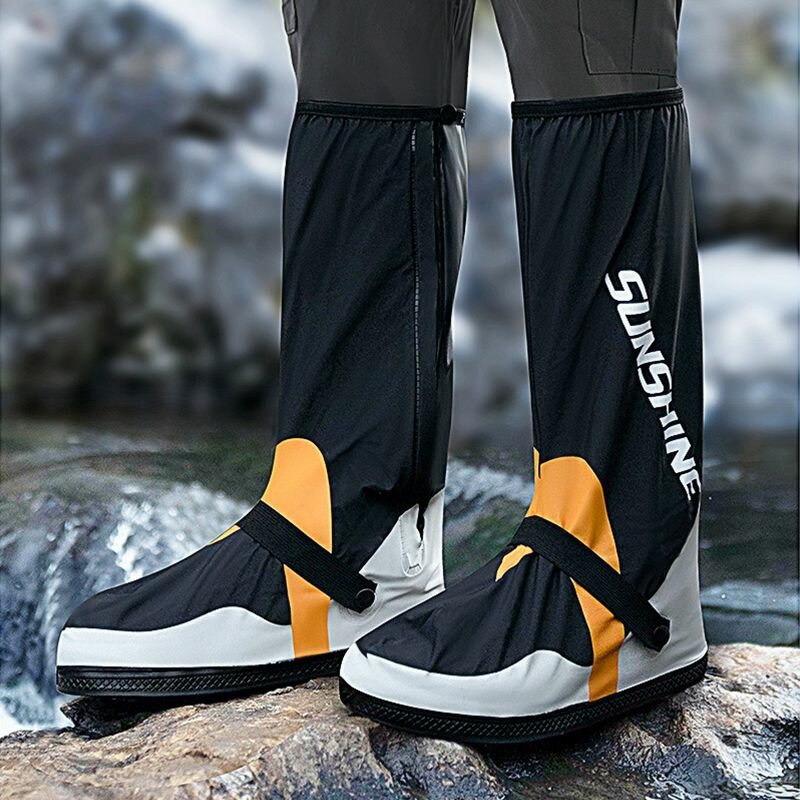 Длинные бахилы от дождя, водонепроницаемые бахилы от дождя, нескользящие и износостойкие, подходят для всех сезонов, размер XL 43-45.