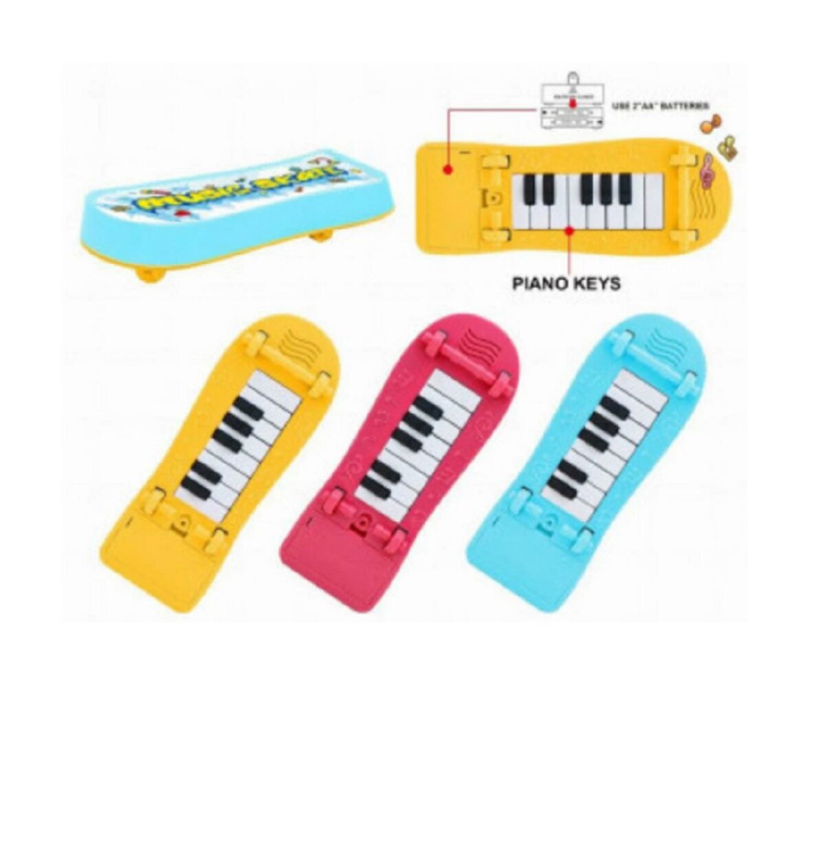 Игрушка для малышей Музыкальное пианино Скейтборд в/к 230х105х35мм
