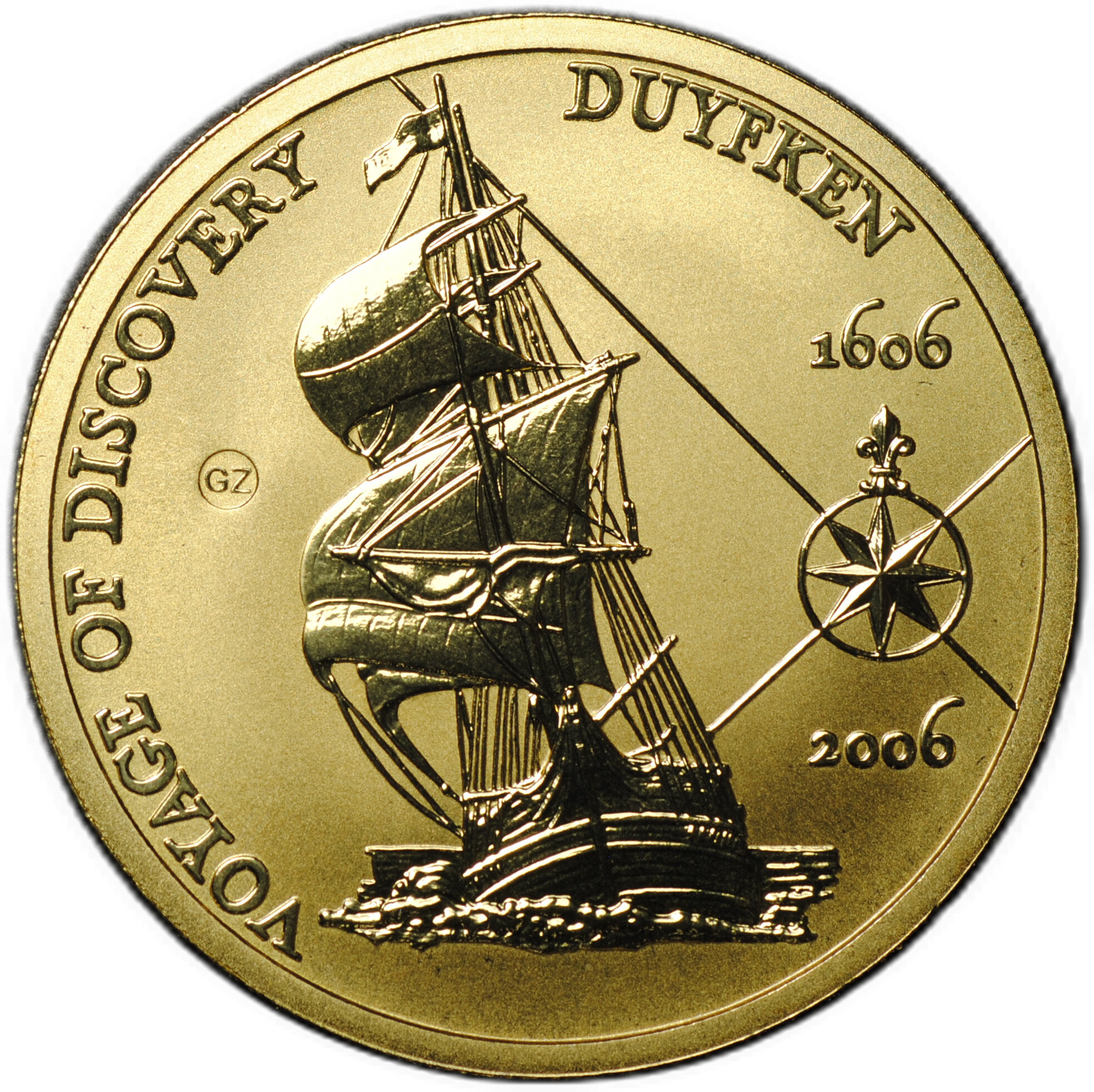 Монета 5 долларов 2006 400 лет исследованию Австралии Дайфкеном Австралия