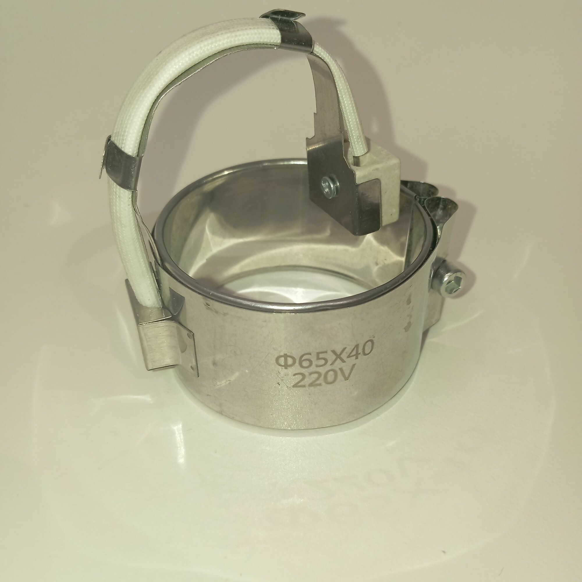 ТЭН 65 мм х 40 мм хомутовый, 220В, 200 Вт. ТЭН кольцевой.