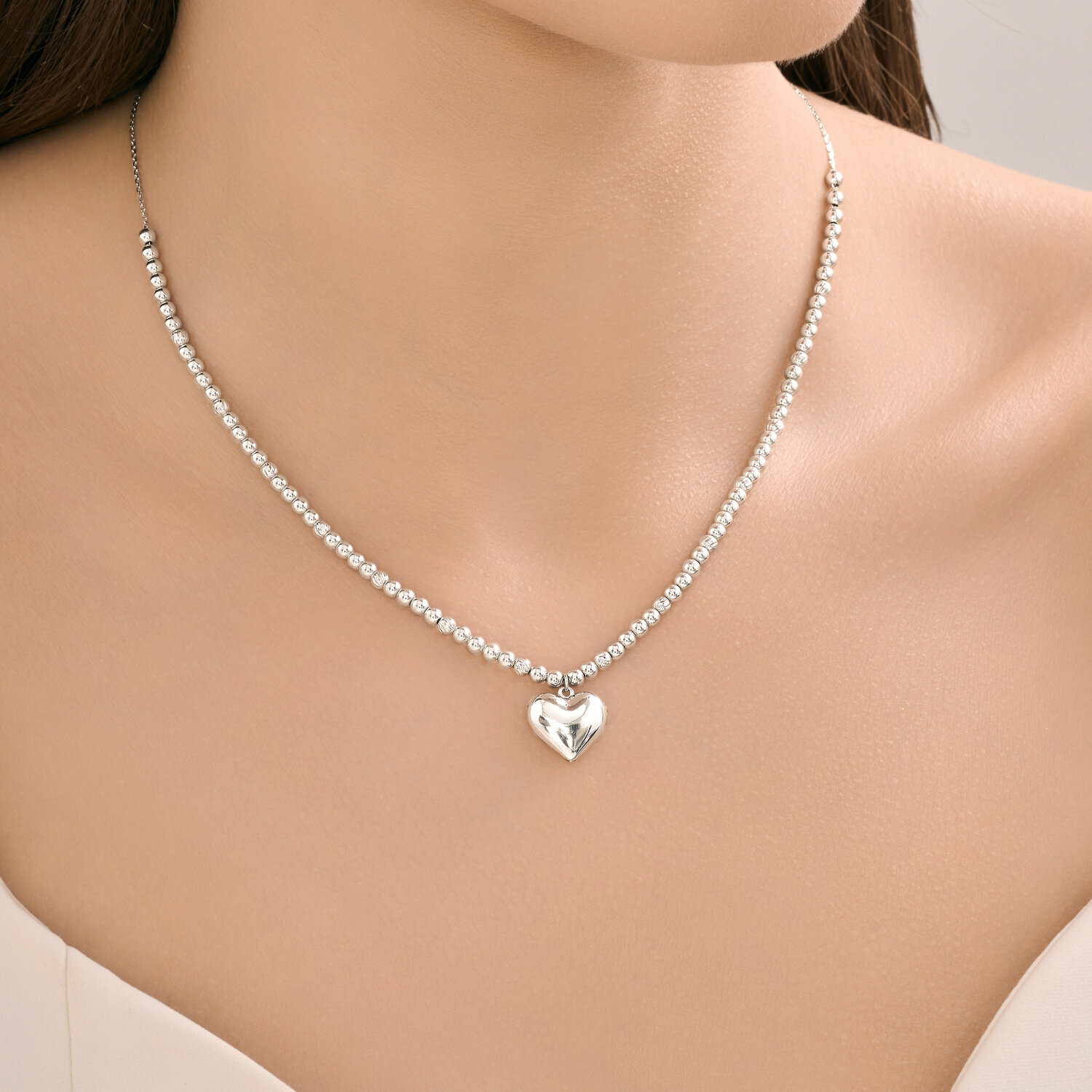 Колье, серебро, 925 проба, родирование