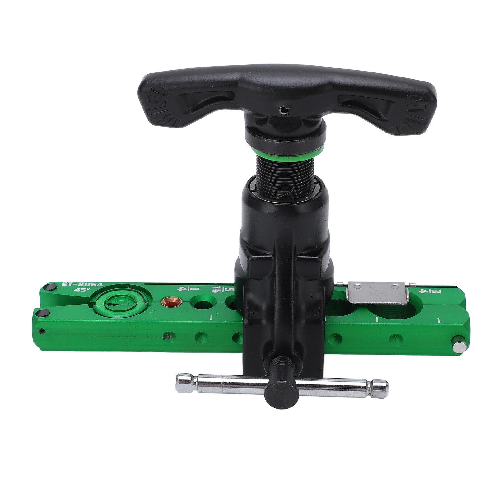 Инструмент для развальцовки труб с эксцентриковым конусным наконечником под углом 45 градусов, предназначенный для труб диаметром 1/4, 5/16, 3/8, 1/2, 5/8 и 3/4 дюйма.