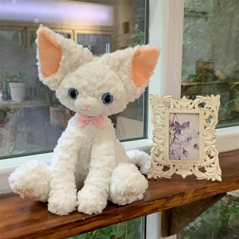 Кудрявая кукла-кошка плюшевая игрушка