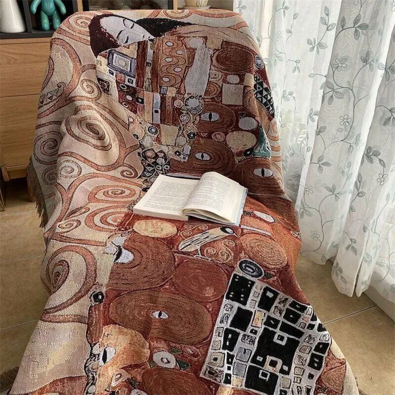 Плед , Полиэфирный шелк, Хлопок, 160 см х 130 см