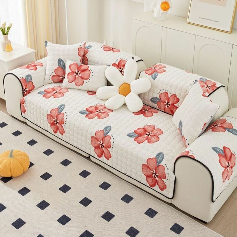 Дивандек на и кресла Молочный кашемир, 110x240 cm чехлы для мебели, угловой чехол-покрывало на диван