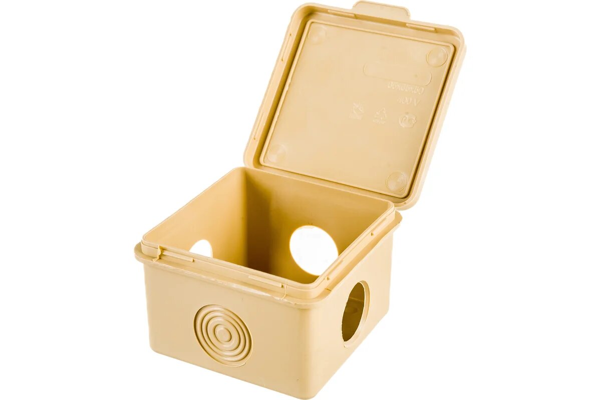 Урал ПАК Распаечная коробка открытой проводки квадратная 65*65*50 мм 4 входа КО-81011065-045