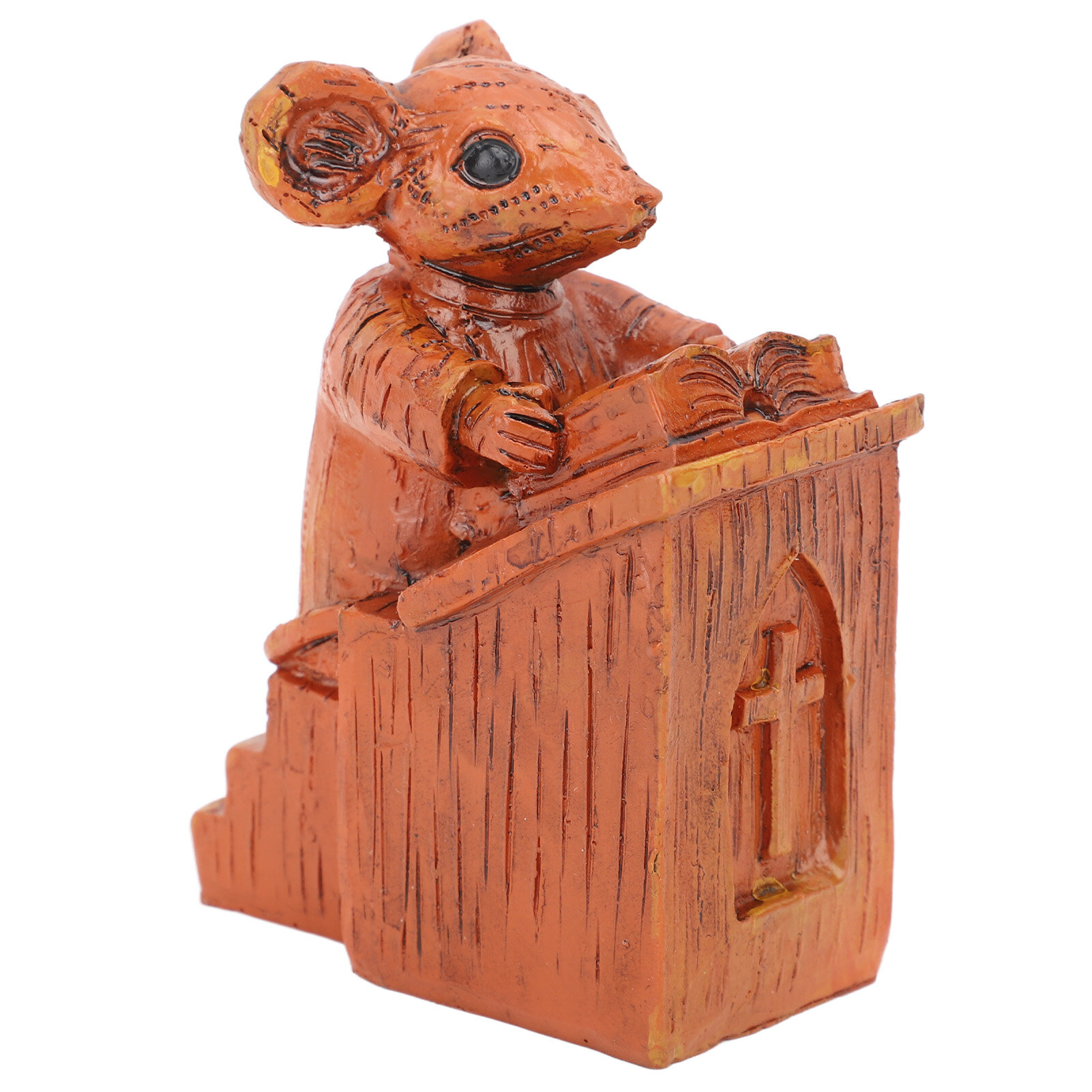 Статуя церковной мыши, которую легко чистить, коричневая смола, скульптура из смолы церковной мыши для дома