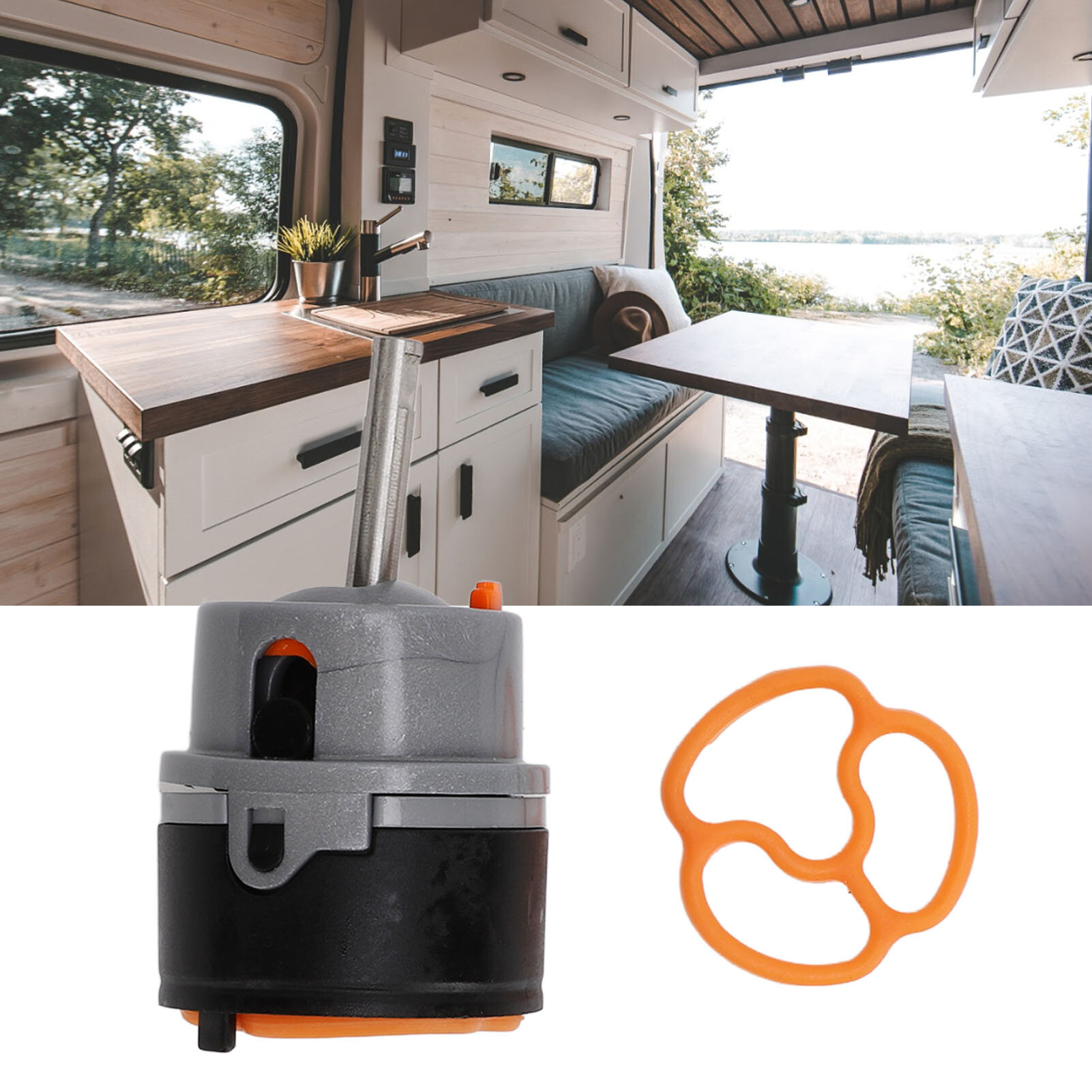 Картридж клапана с одним ручком RP50587 для замены крана DST для кухонных и умывальниковых кранов с одним ручком, диаметр 36 мм, металл, комплект: 1 картридж, 1 шайба