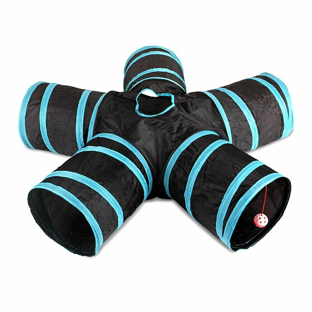 Крытый туннель для кошек, 5-сторонний складной туннель для игр с домашними животными