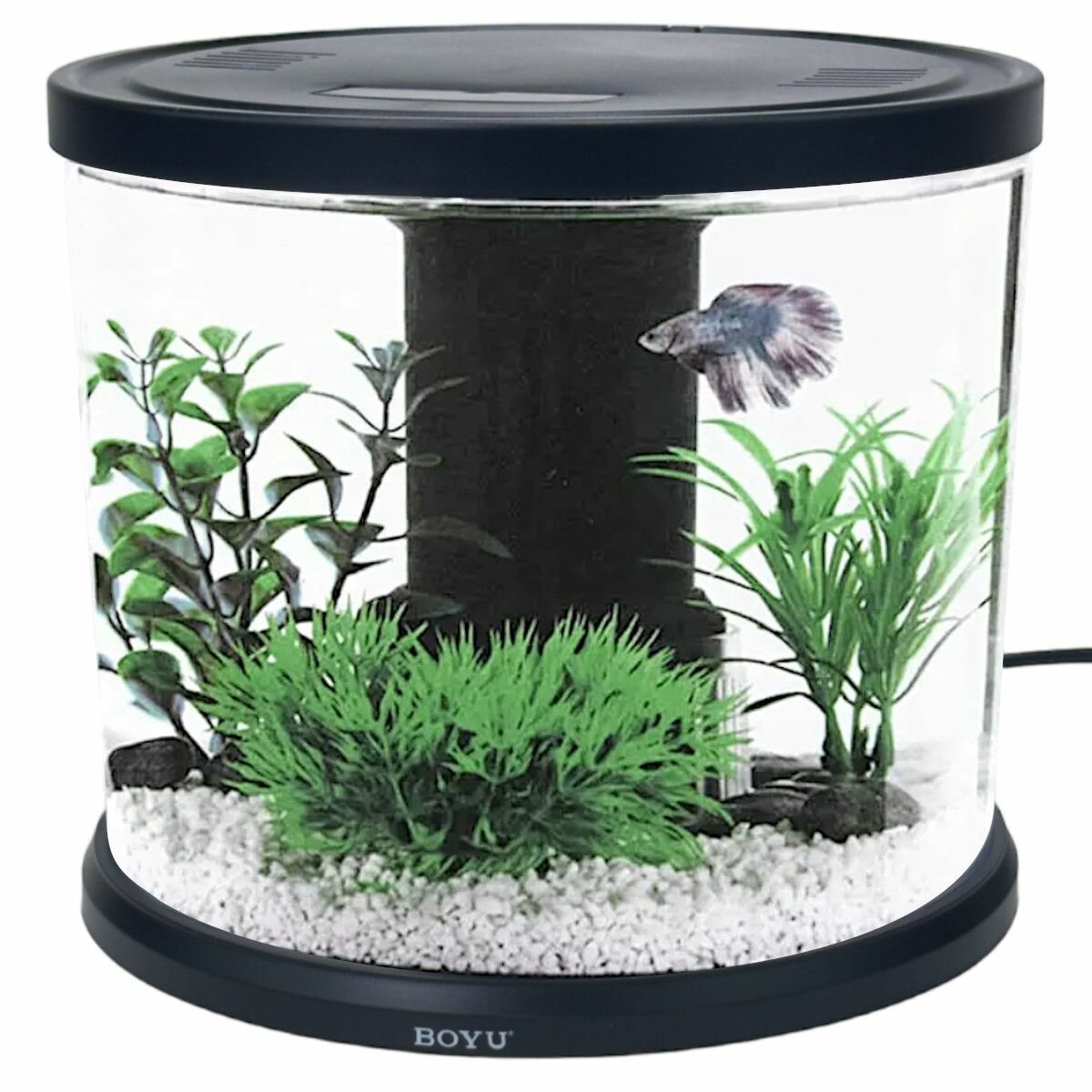 Аквариум Boyu DY-2 Desktop панорамный 3,6 л, круглый настольный с фильтром и светильником