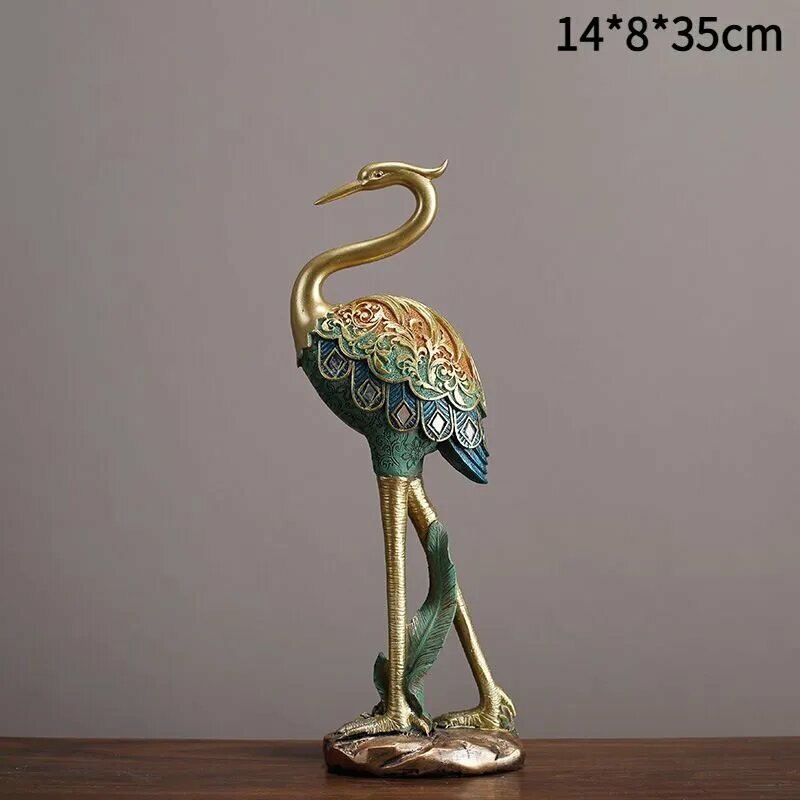 Статуэтка ручная работа "Журавль" , восточный стиль, золотистая, ручная работа
