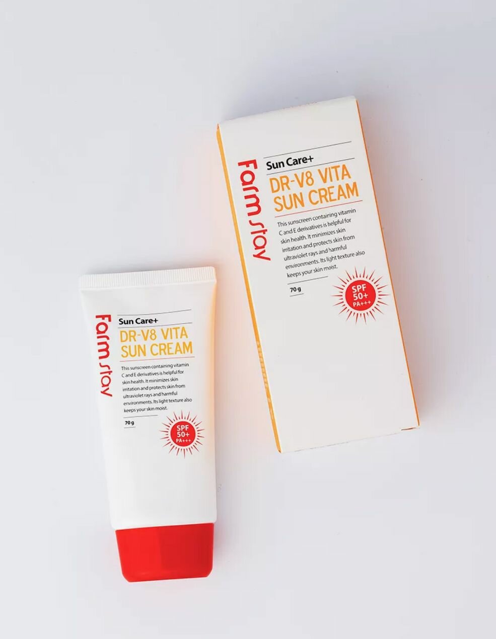 Увлажняющий солнцезащитный крем для лица и тела, DR-V8 Vita Sun Cream SPF 50+/PA+++, 70g