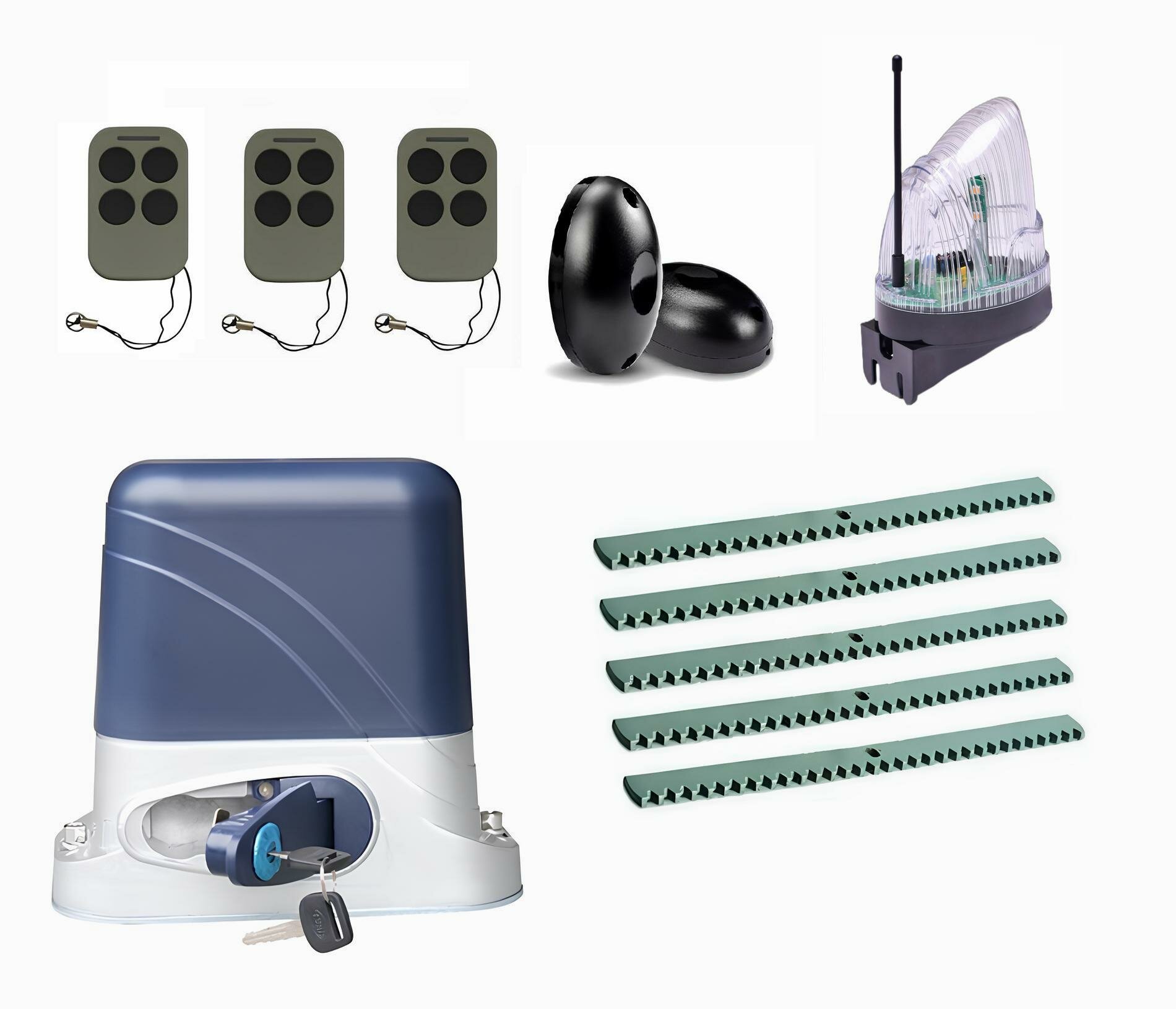 Автоматика для откатных ворот KSL-800 FULL-5K5-Т3, комплект: привод, 3 пульта, фотоэлементы, лампа, 5 реек