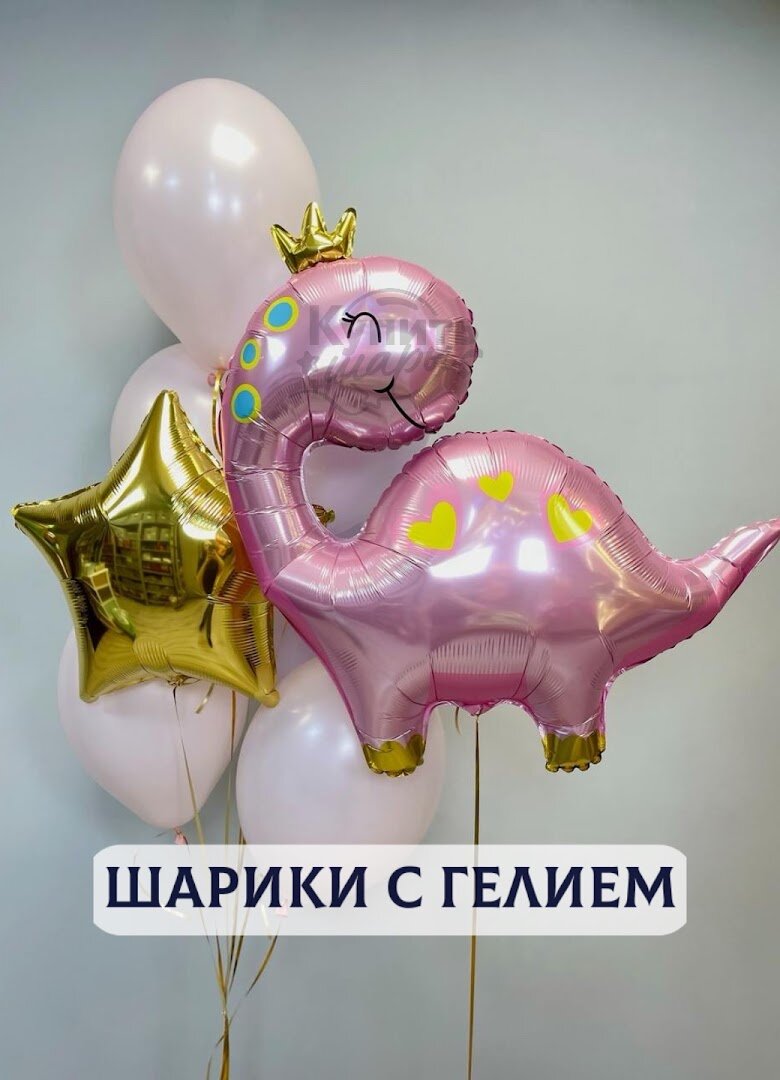 Воздушные шары с гелием, шарики воздушные "Динозавры" №2383