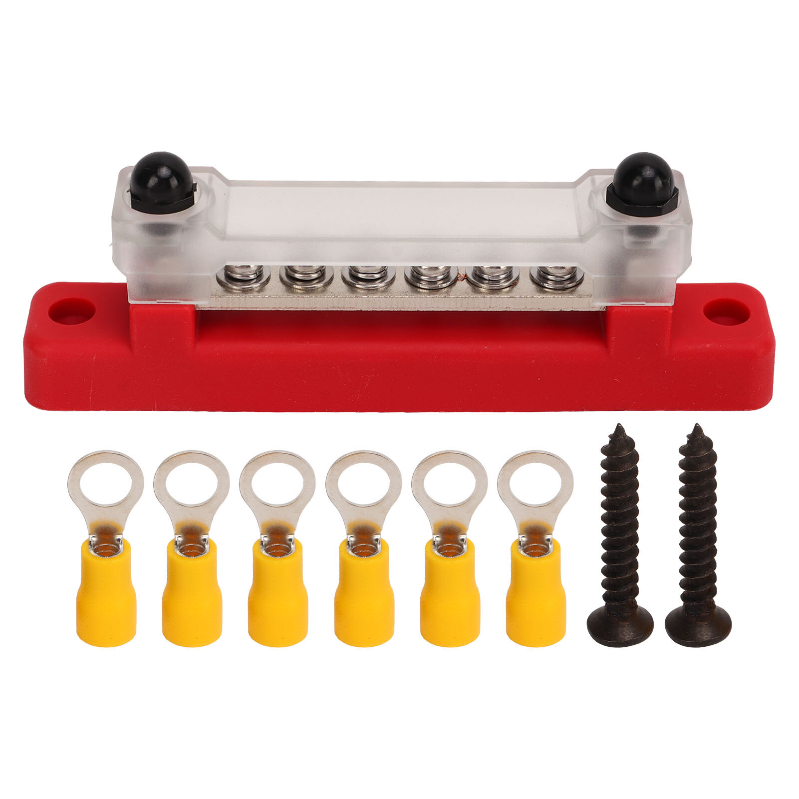 6 Терминальный автобусный бар с крышкой 48 В 150A 2 Спикки Блок распределения электроэнергии для автомобильной лодки морской караван RV Red