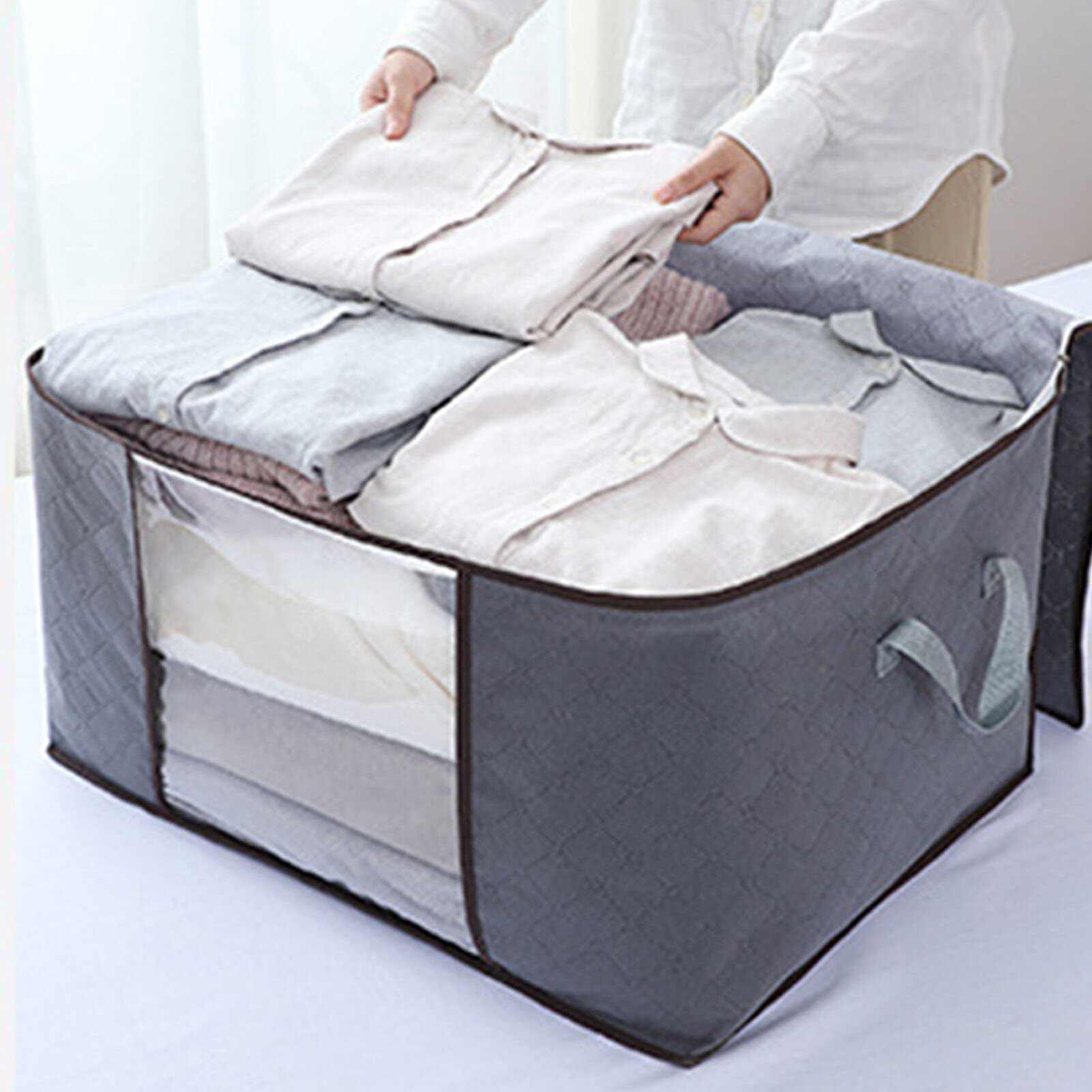 Шт. серая сумка для хранения одеяла-органайзера, большая вместительная дышащая сумка для упаковки одежды для дома