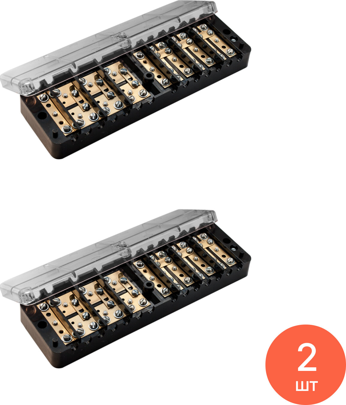 Коробка испытательная переходная КЭАЗ КИП-С-IP20 прямоугольная, с прозрачной крышкой, огнеупорный полиамид черный, 220х68х33мм / электрика (комплект из 2 шт)