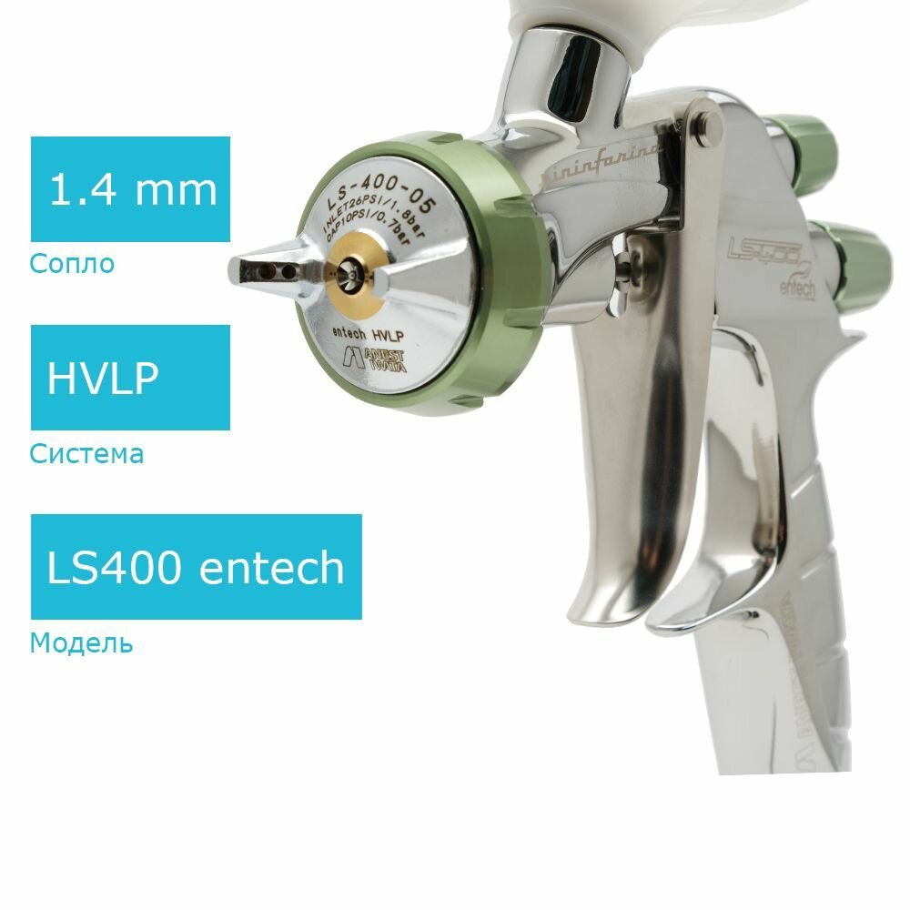 Anest Iwata SUPERNOVA LS-400 краскопульт HVLP с бачком 0,6 л, сопло 1,4 мм