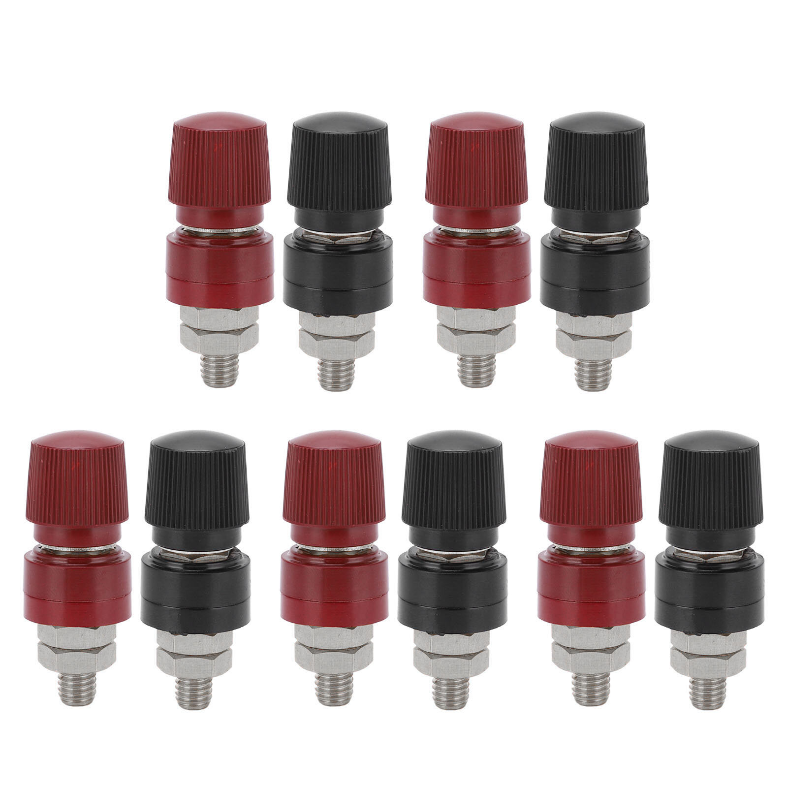 Клемма M8: 10 Штук 5 Красных и 5 Черных Надежное Соединение для Сварочного Аппарата - Коррозионностойкий Пластик и Латунь Клеммная Колодка M8 for Генератор, Солнечная Батарея и Электрооборудование