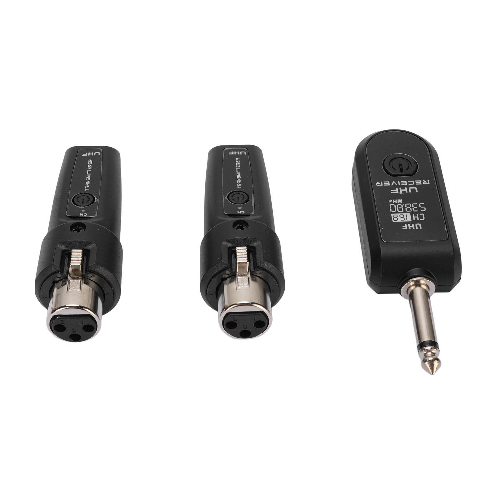 UHF Wireless Microphone System с XLR и 6.35mm Interface, 20CH, 30m Working Distance, 4-5 Hours Working Time, 24bit-48kbps Sampling Rate, 1 Receiver, 2 Transmitters, для Dynamic Microphones, Mixers, Instruments