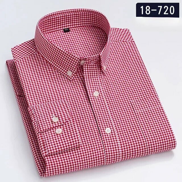 Высококачественная мужская рубашка с длинными рукавами из 100% хлопка, клетчатая повседневная рубашка, облегающая официальная рубашка, офисная одежда, мягкая рубашка с узором «гусиные лапки»