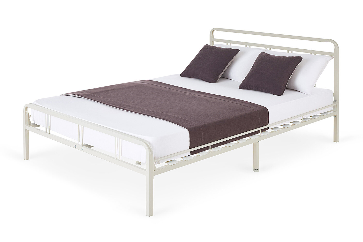 Кровать двухспальная без подъемного механизма Hoff Леон, основание, без ящика для белья, 140х200 см, металл, цвет белый