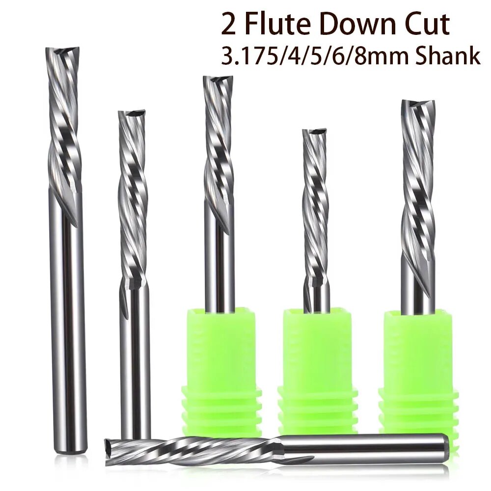 10 шт. 3,175 4 5 6 мм 2 флейты, твердосплавная фреза, спиральная фреза, концевая фреза по дереву, МДФ 6x22x50L