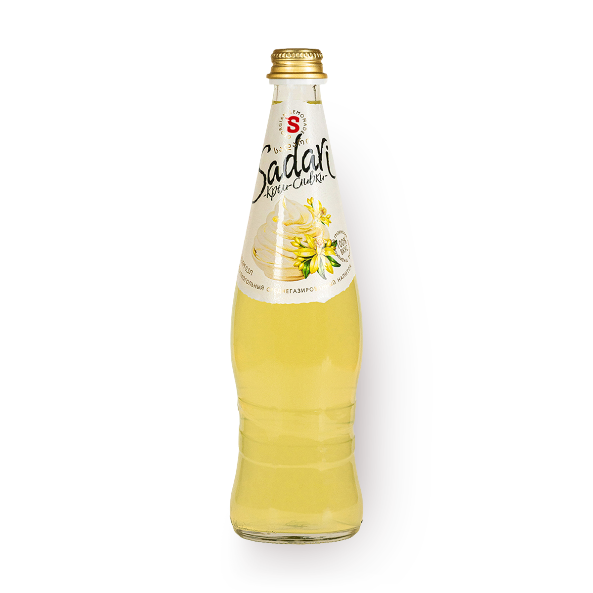 Напиток среднегазированный Крем-сливки Sadari, в стеклянной бутылке, объем 0.5 л