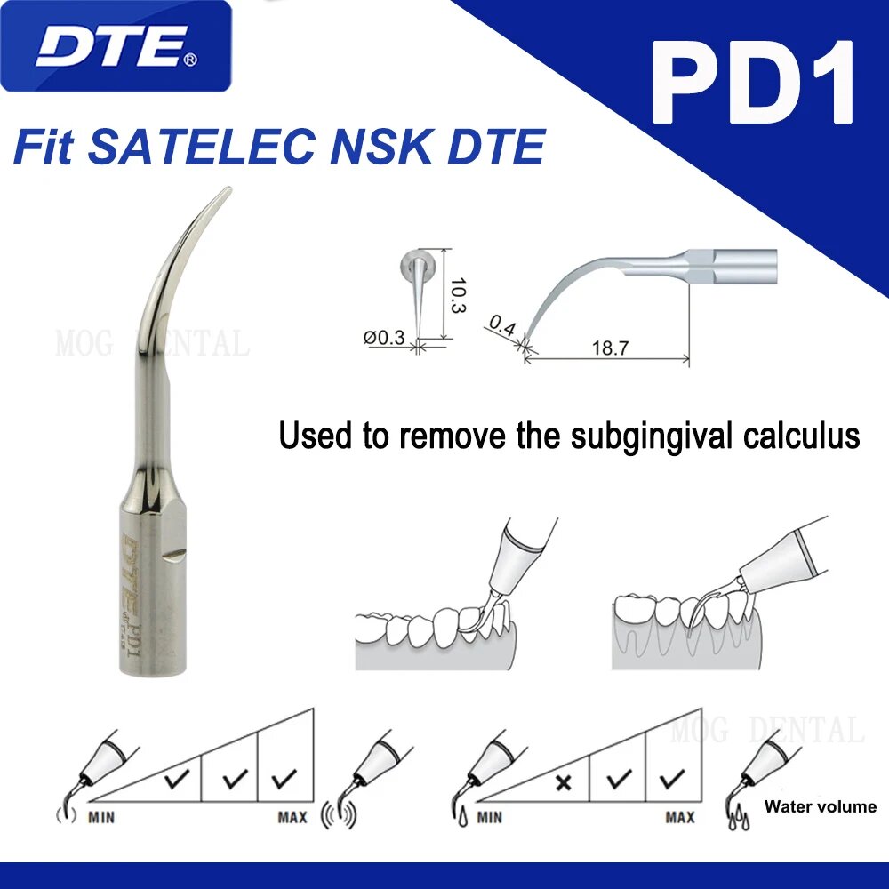 Насадки для ультразвукового скалера Woodpecker DTE Scaler Tips P/PD Series PD1