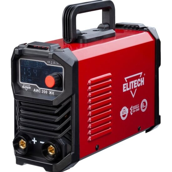 Сварочный инвертор Elitech ММА АИС 200 ЖК 204745