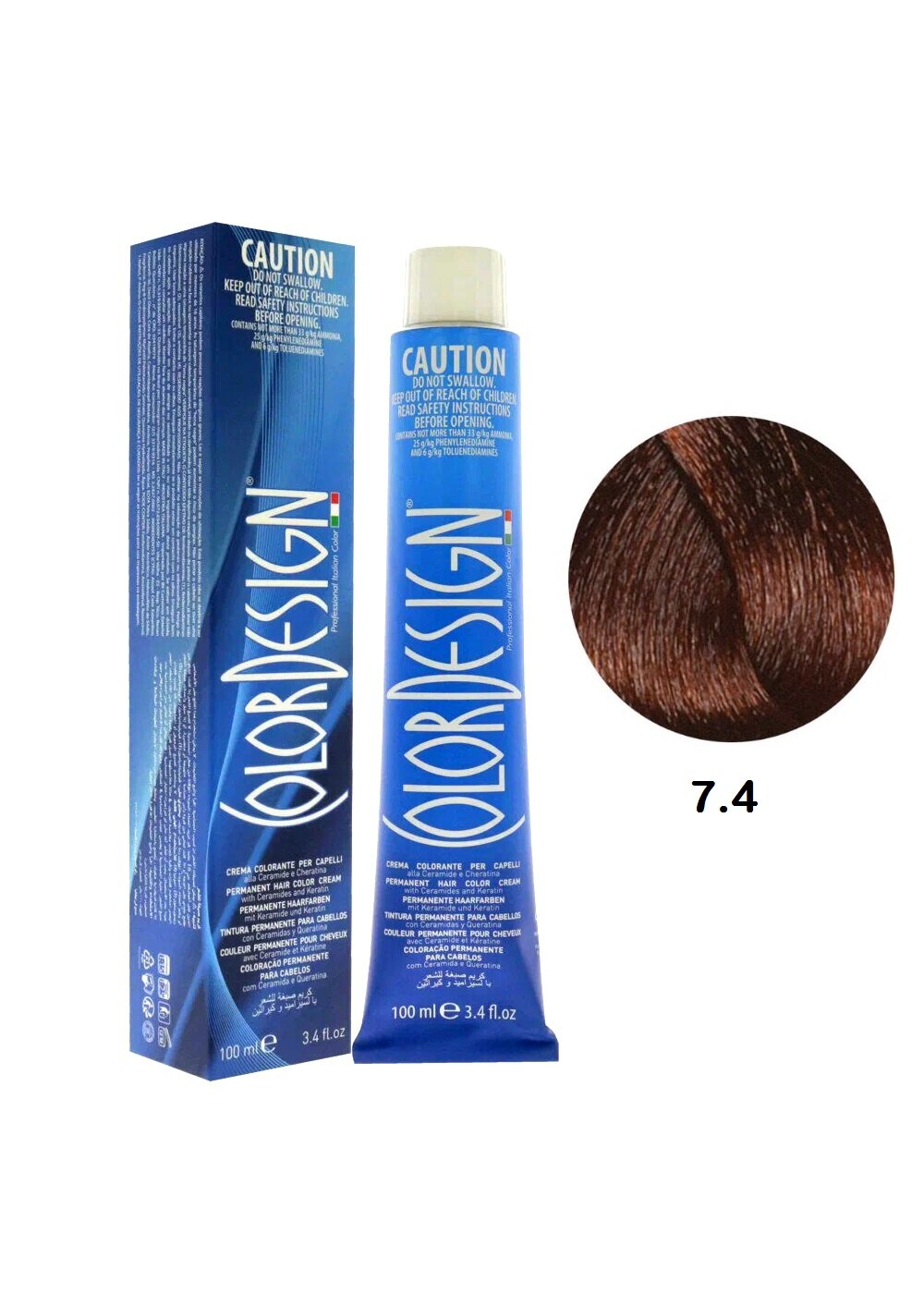 Colordesign Колор Дизайн Стойкая краска для волос 100 мл - Colordesign 7.4 7C