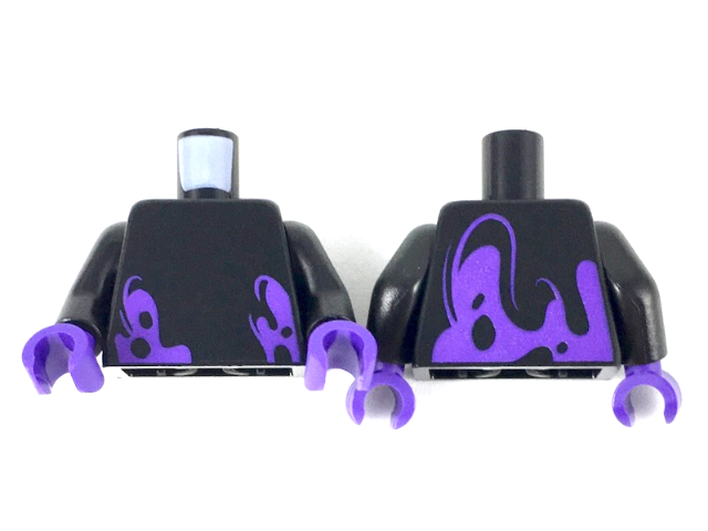 Torso Ninjago Dark Purple Splotches Pattern / Black Arms / Dark Purple Hands, 973pb3408c01 Black U